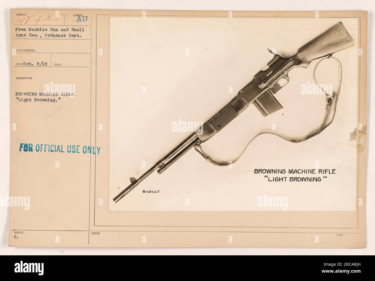 A Browning machine rifle, also known as the "Light Browning," captured ...