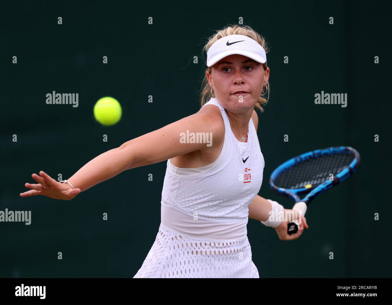 Ella McDonald in action during the Girls' Doubles - Quarter-Finals ...