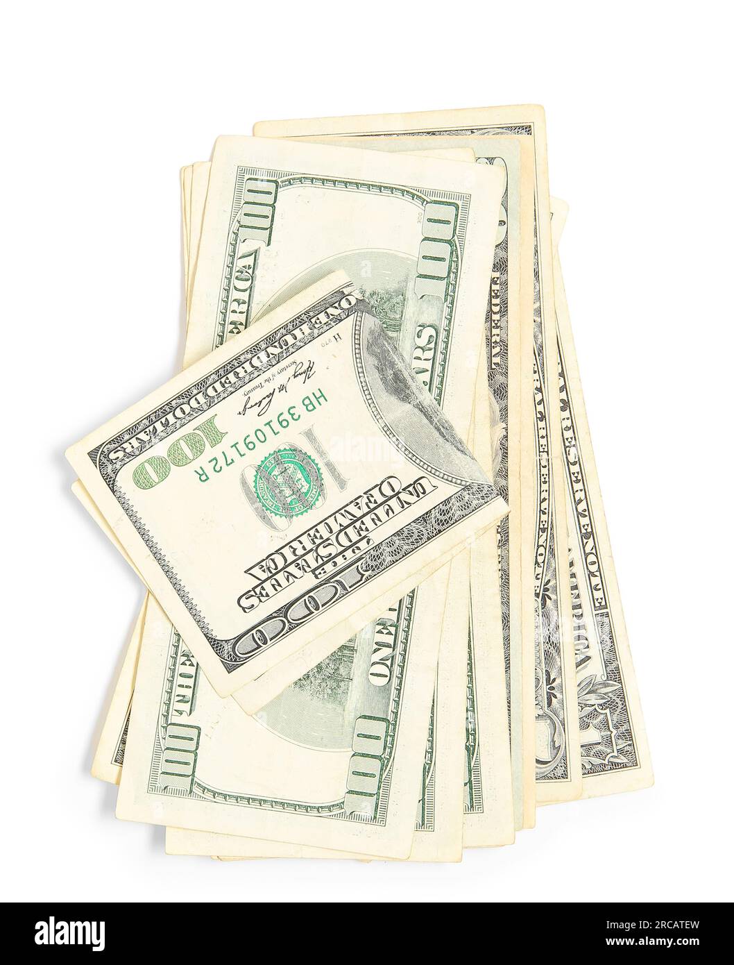 Dollar banknotes isolated on white background Stock Photo - Alamy