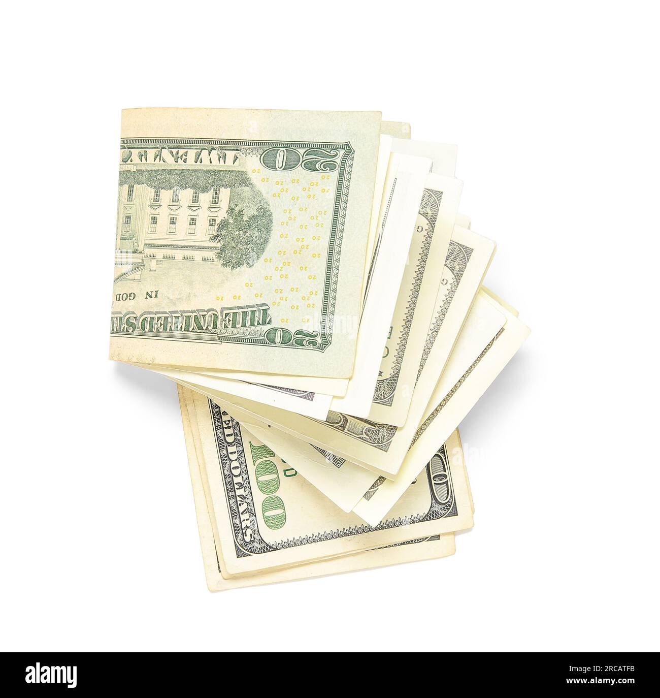 Dollar banknotes isolated on white background Stock Photo - Alamy
