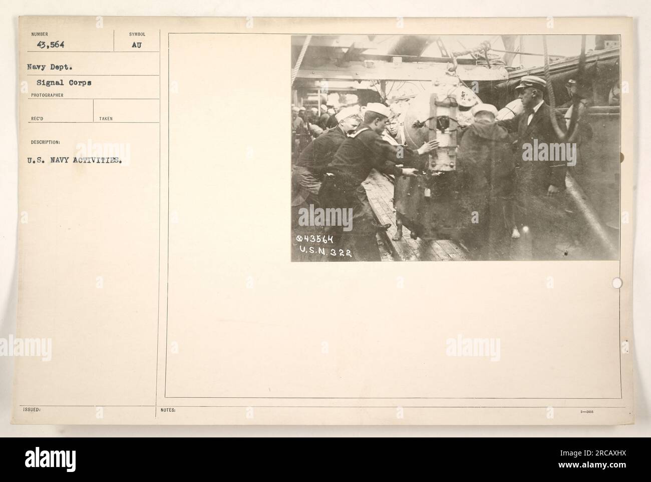 An image of U.S. Navy activities during World War One. Navy Dept ...