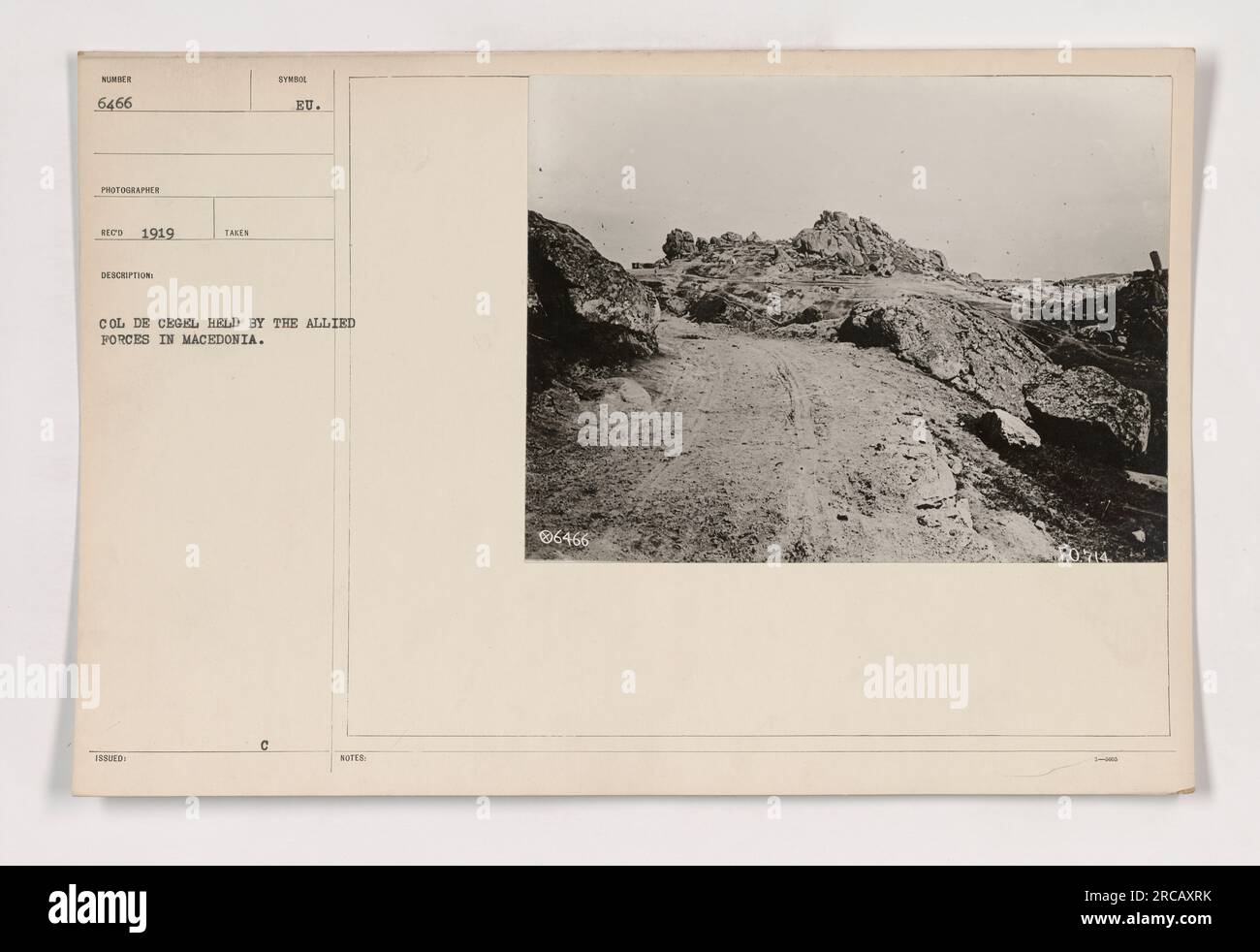 Allied forces holding a stronghold in Macedonia during World War I ...