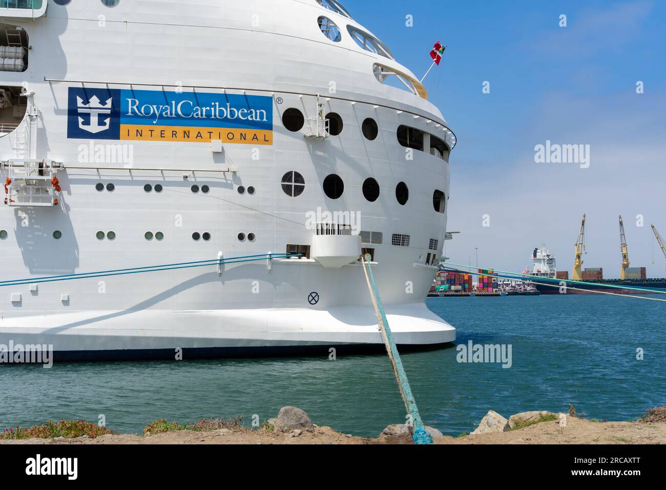 Ensenada, BC, Mexico – June 4, 2023: The stern side of Royal Caribbean ...