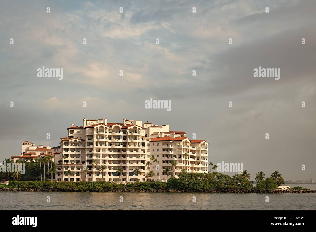 waterfront view with building of coastal metropolis of miami Stock ...