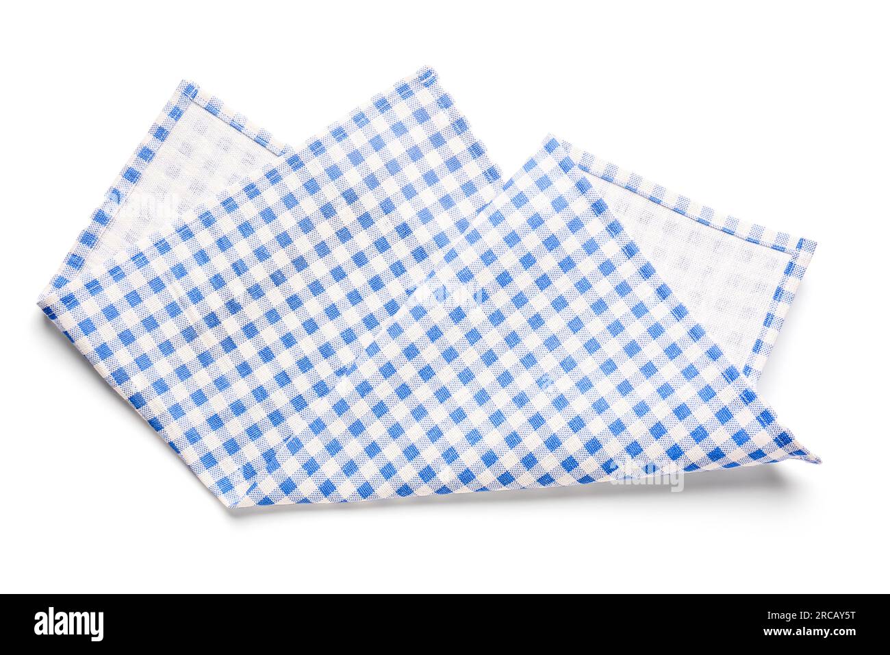 Checkered clean napkin on white background Stock Photo - Alamy