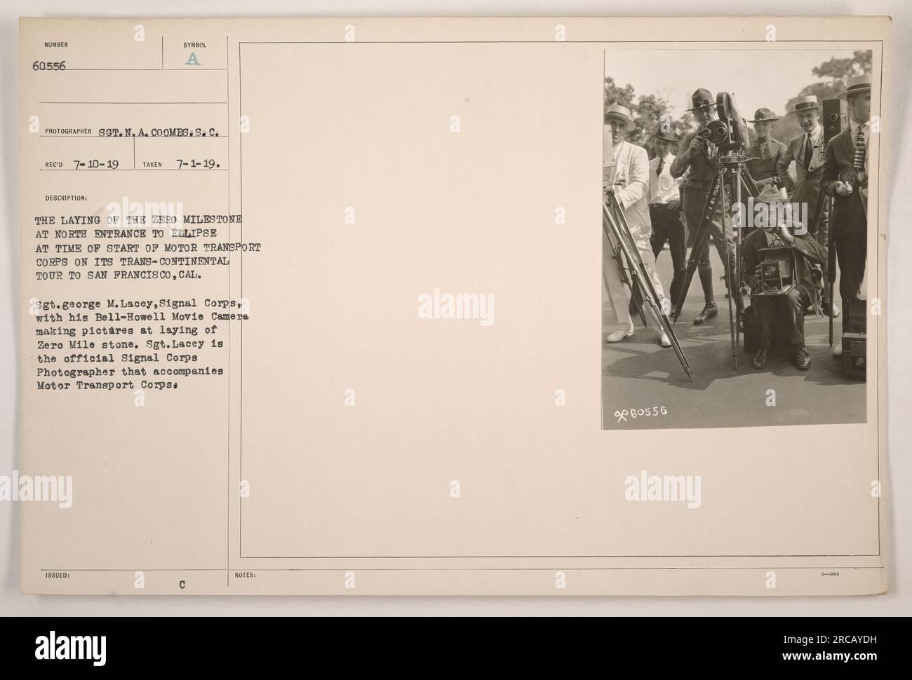 Sgt. George M. Lacey, official Signal Corps photographer, uses his Bell ...