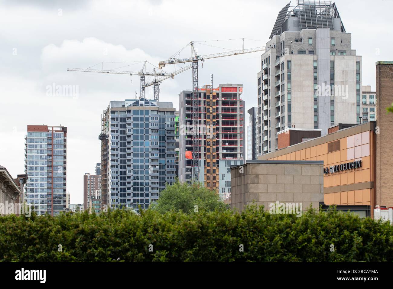 Ottawa, Canada - June 17, 2023: Construction site with cranes near ...