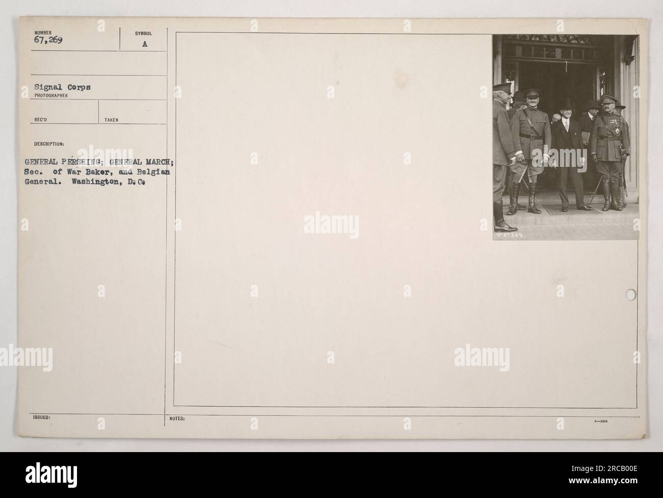 The image captures General Pershing, General March, Secretary of War ...