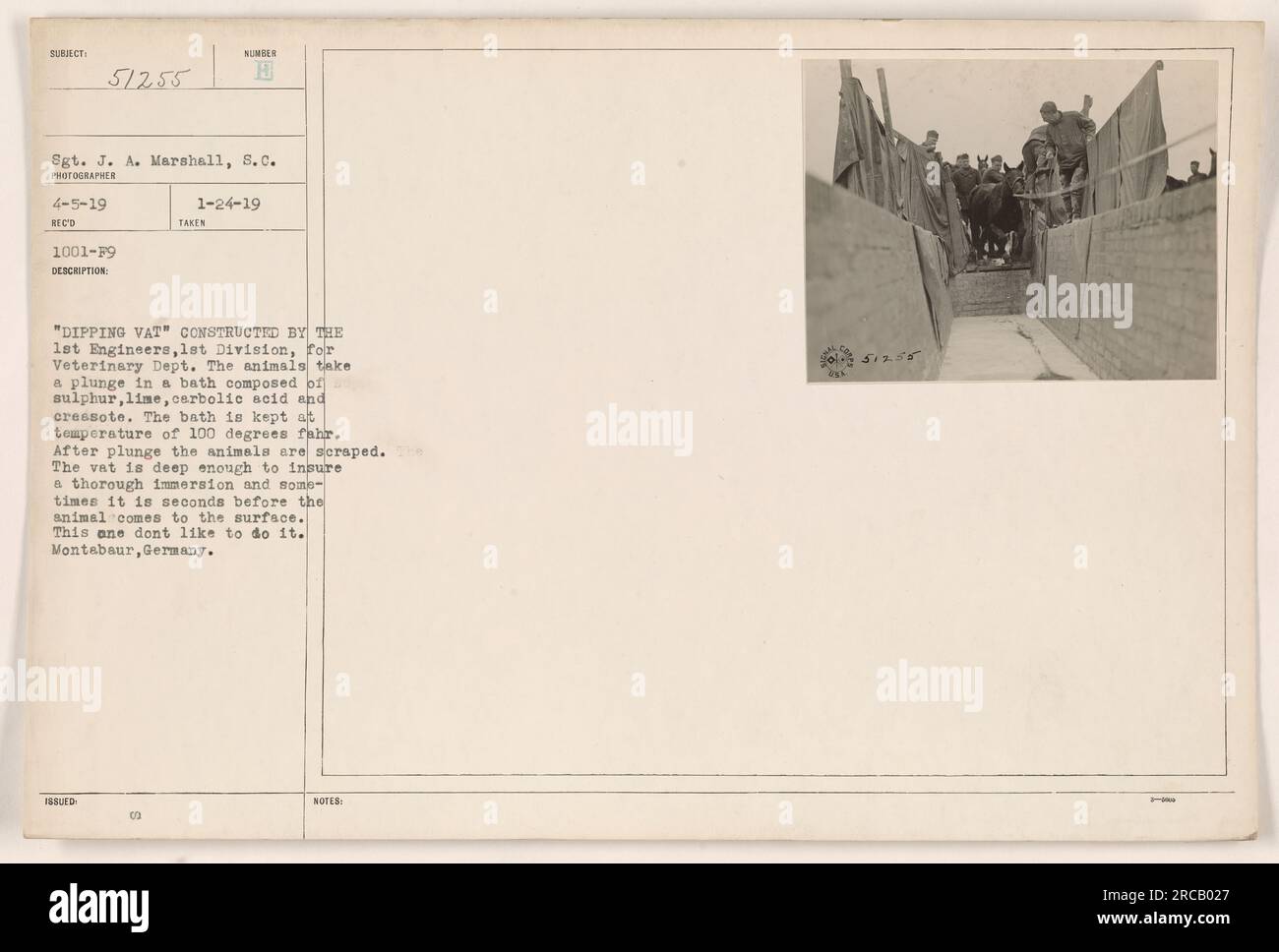 1. Image depicting the "Dipping Vat" constructed by the 1st Engineers ...