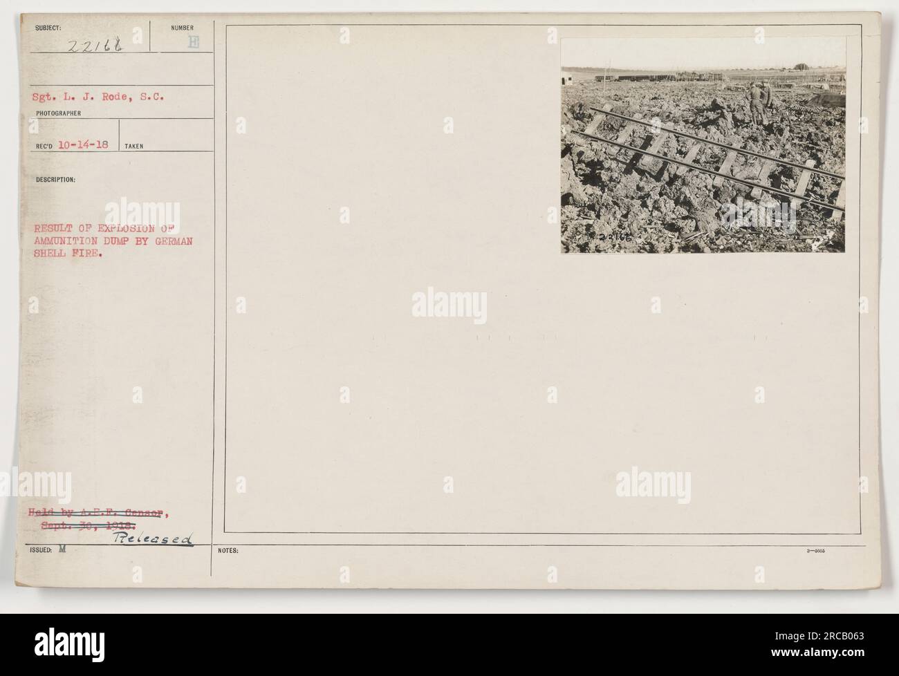 This photograph captured the aftermath of an ammunition dump explosion ...
