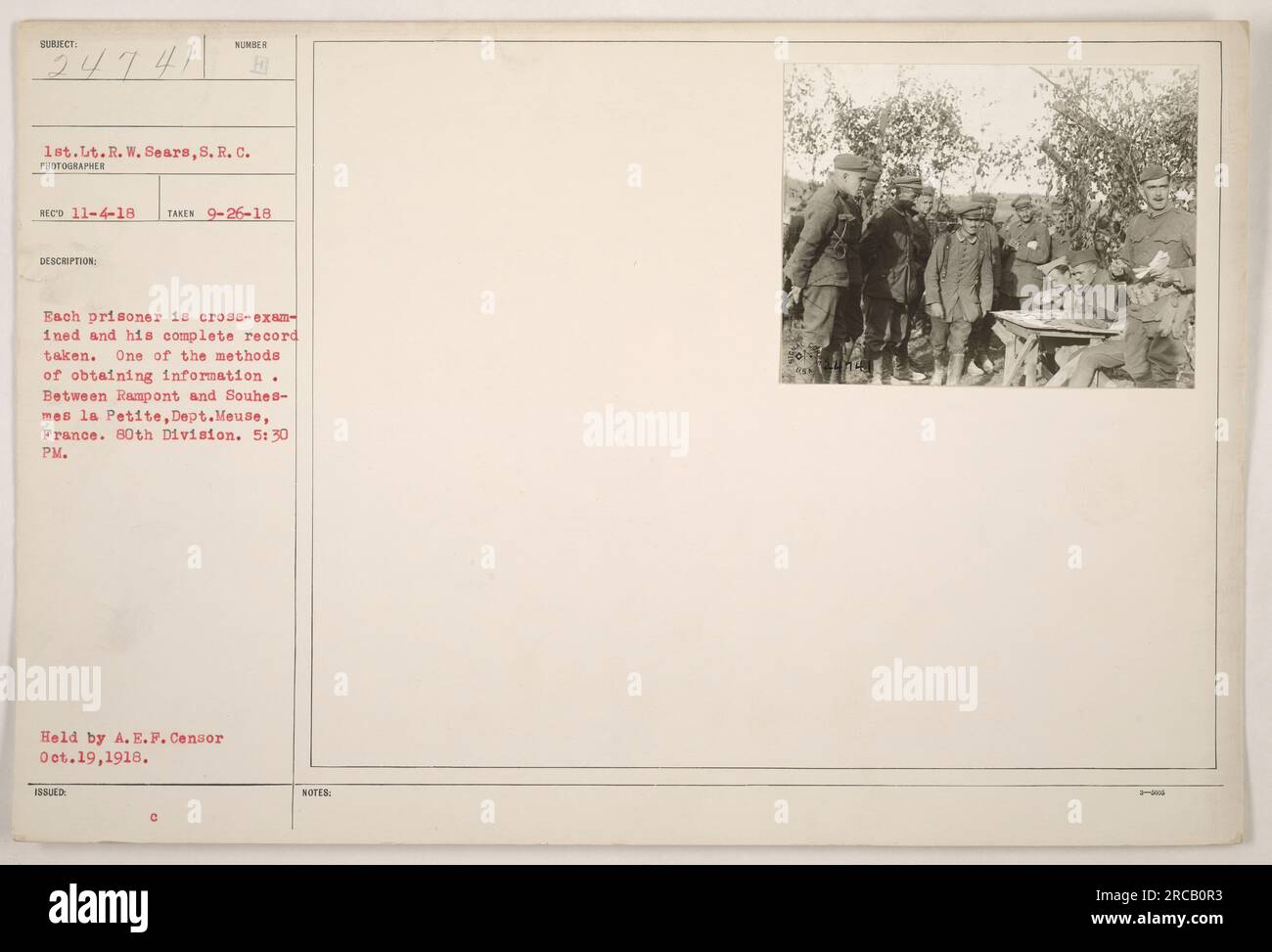 Record of interrogation hi-res stock photography and images - Alamy