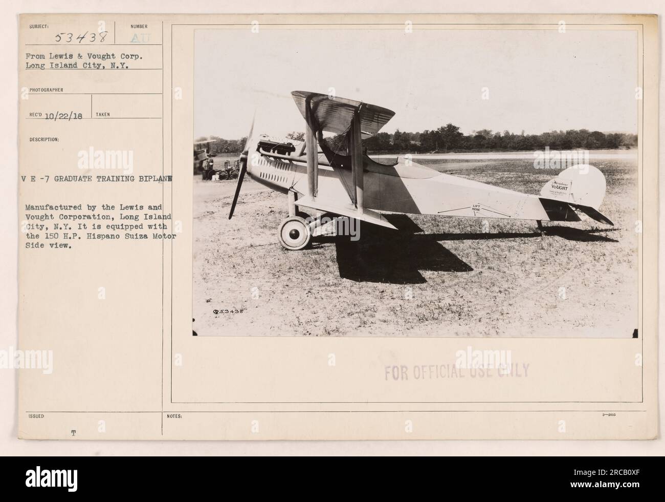 VE-7 Graduate Training Biplane manufactured by Lewis and Vought ...