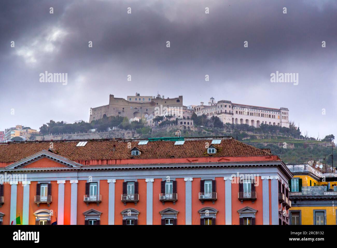 Castel Sant'Elmo, the historical fortress of Naples seen from downtown ...