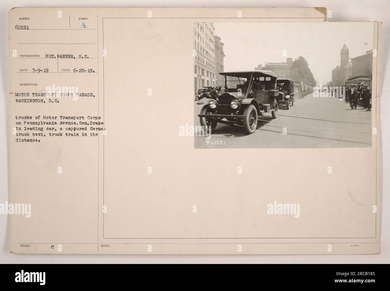 Motor Transport Corps parade in Washington, D.C. on June 28, 1919. The ...