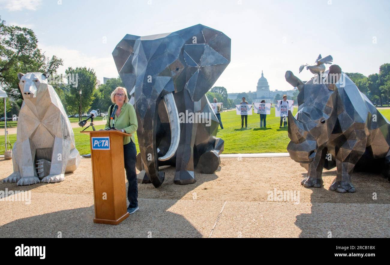 Washington DC, July, 13 2023 USA: Ingrid Newkirk, PETA President ...