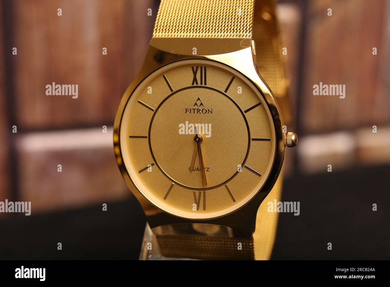 Hand wrist watch chronograph classic designer time clock Stock Photo ...