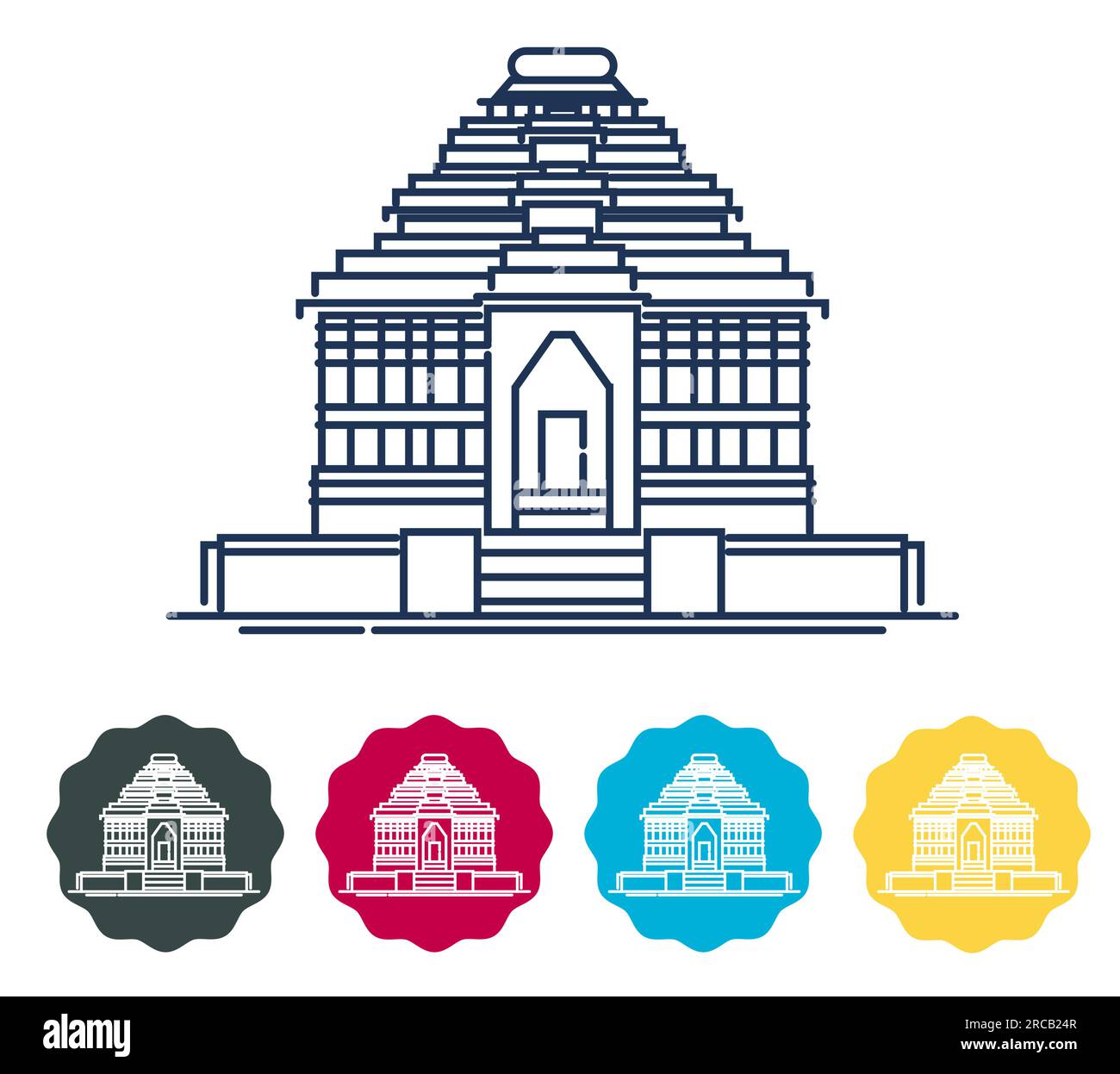 Konark temple wall Stock Vector Images - Alamy