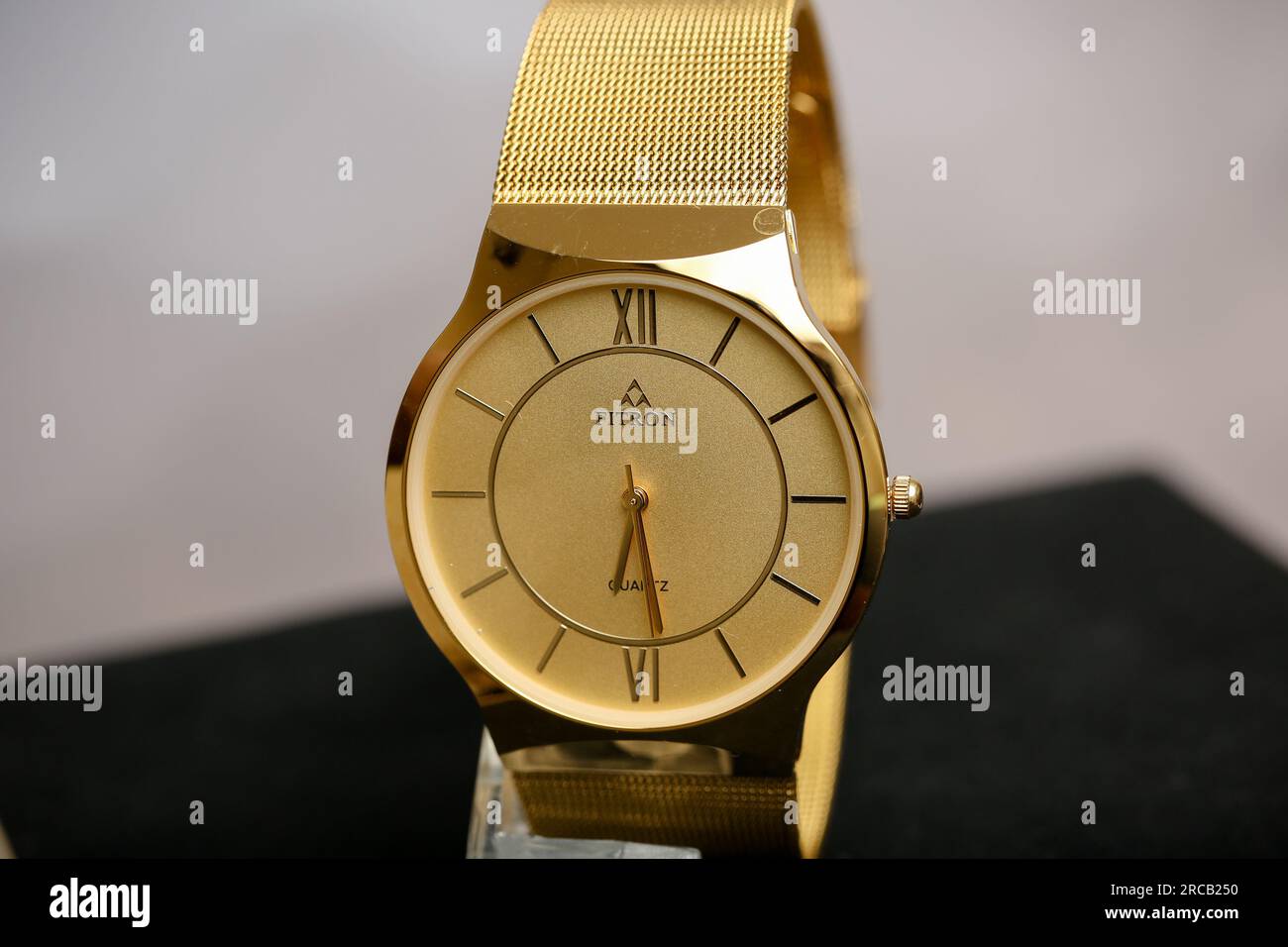 Hand wrist watch chronograph classic designer time clock Stock Photo ...