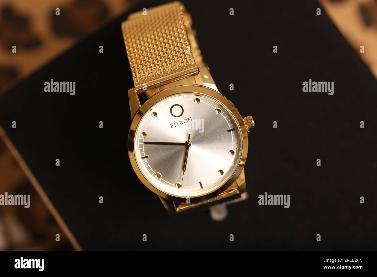 Hand wrist watch chronograph classic designer time clock Stock Photo ...