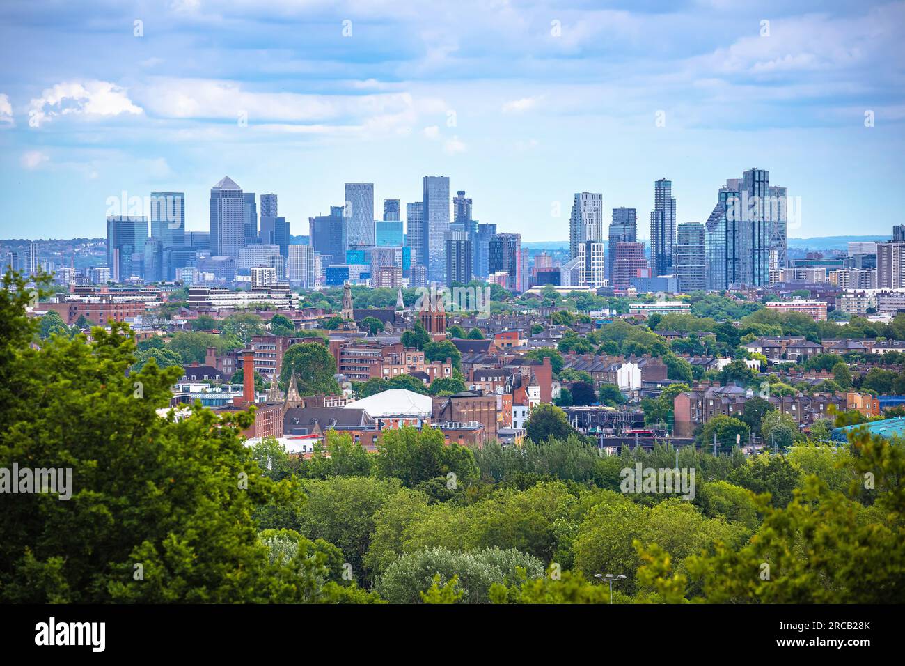 City of London skyline view from Hampstead Heath, capital of UK Stock ...