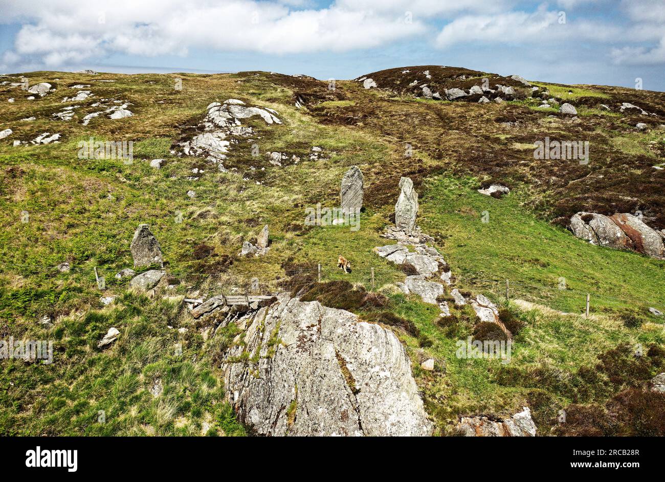 Callanish VIII prehistoric Neolithic stone circle. Isle of Lewis, Outer ...