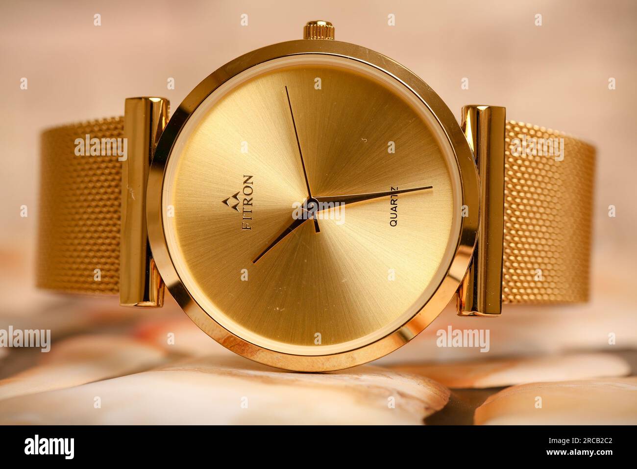 Hand wrist watch chronograph classic designer time clock Stock Photo ...