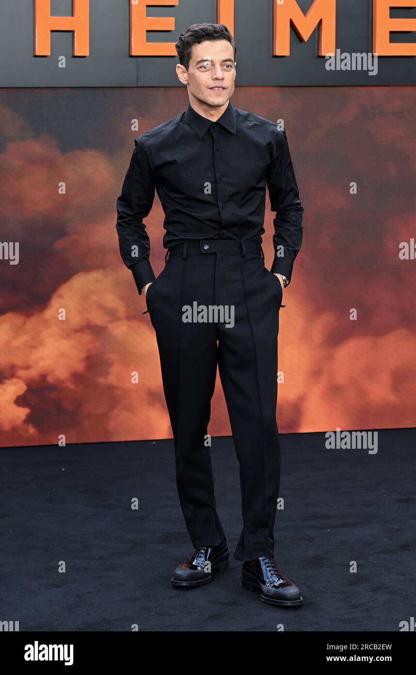 London, UK. July 13th, 2023. Rami Malek arriving at the Oppenheimer UK ...