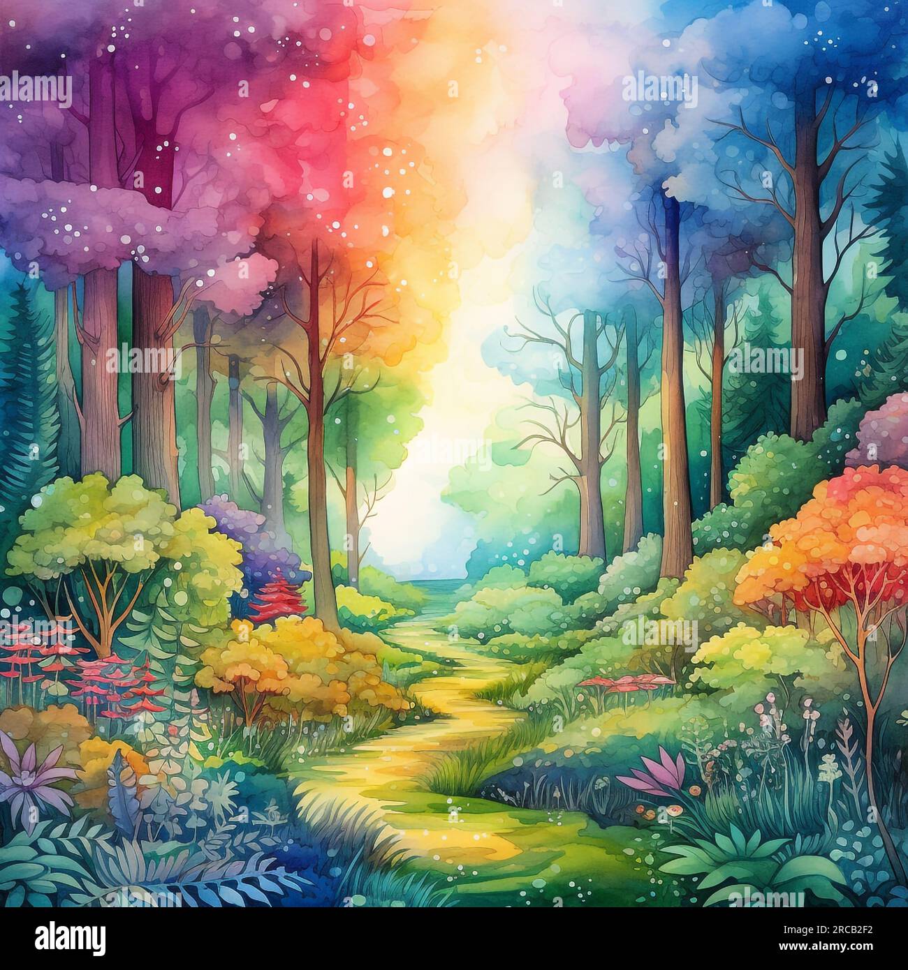 Rainbow Landscape Painting