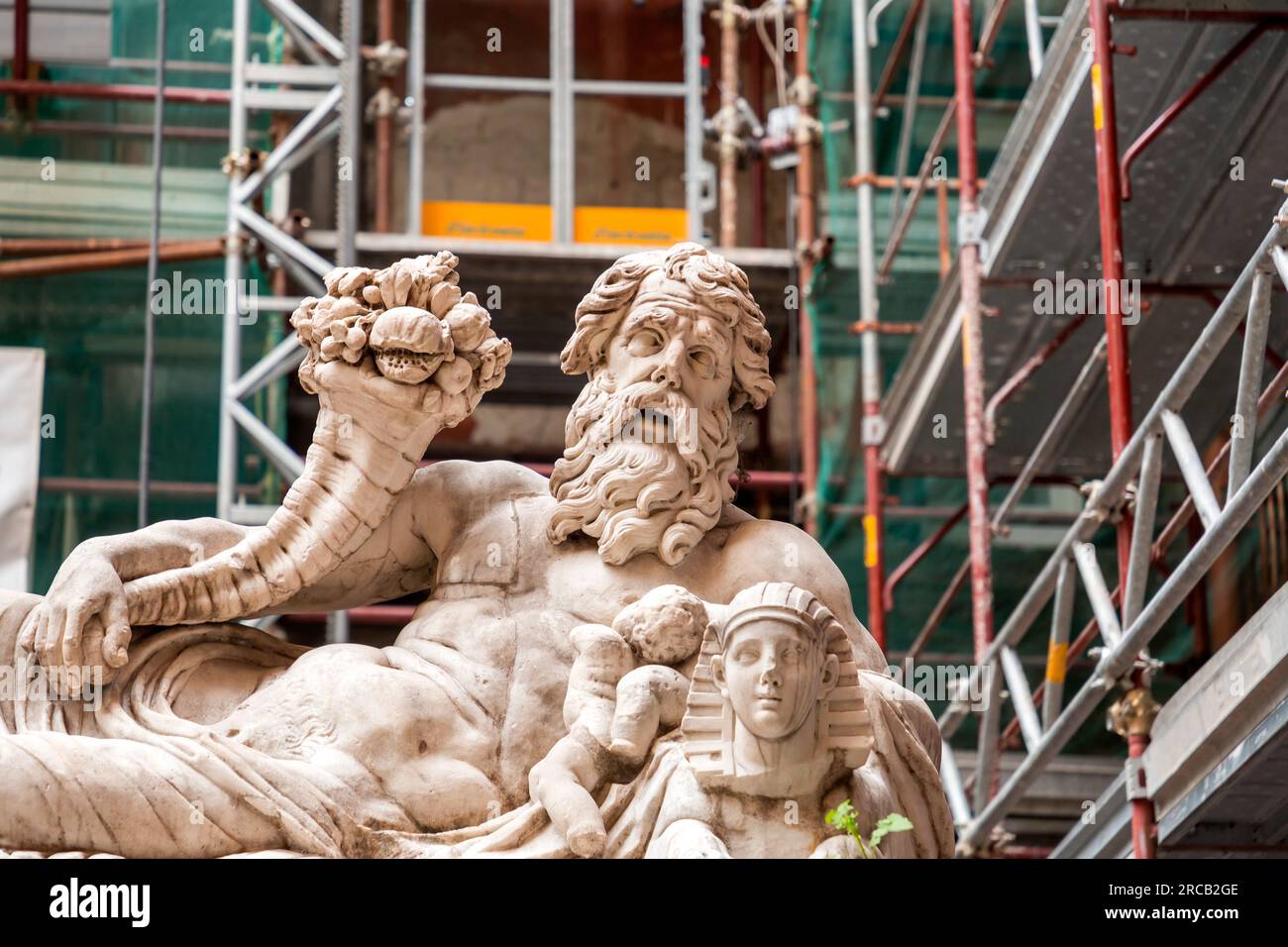 The Statue of the Nile God, an Ancient Roman marble statue located at ...
