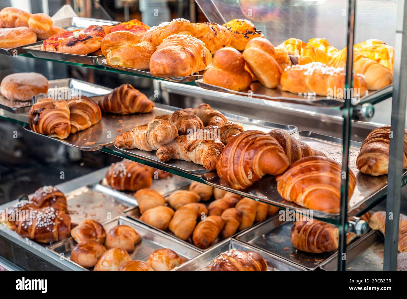 Typical Neapolitan pastry products sold at a local bakery in Naples ...