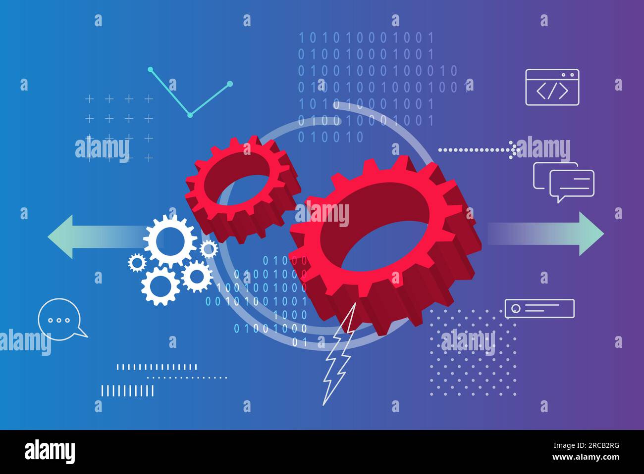 Abstract Development Process - Gears - Illustration as EPS 10 File ...