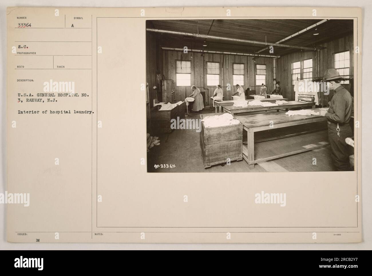 Interior of the hospital laundry at U.S.A. General Hospital No. 3 in ...