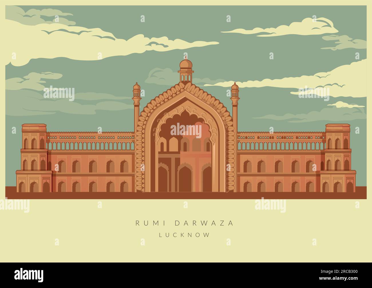 Lucknow City - Rumi Darwaza Icon as EPS 10 File Stock Vector Image ...
