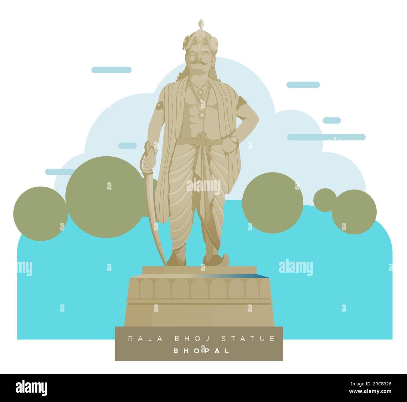 Raja Bhoj Statue - City of Bhopal - Stock Icon as EPS 10 File Stock ...