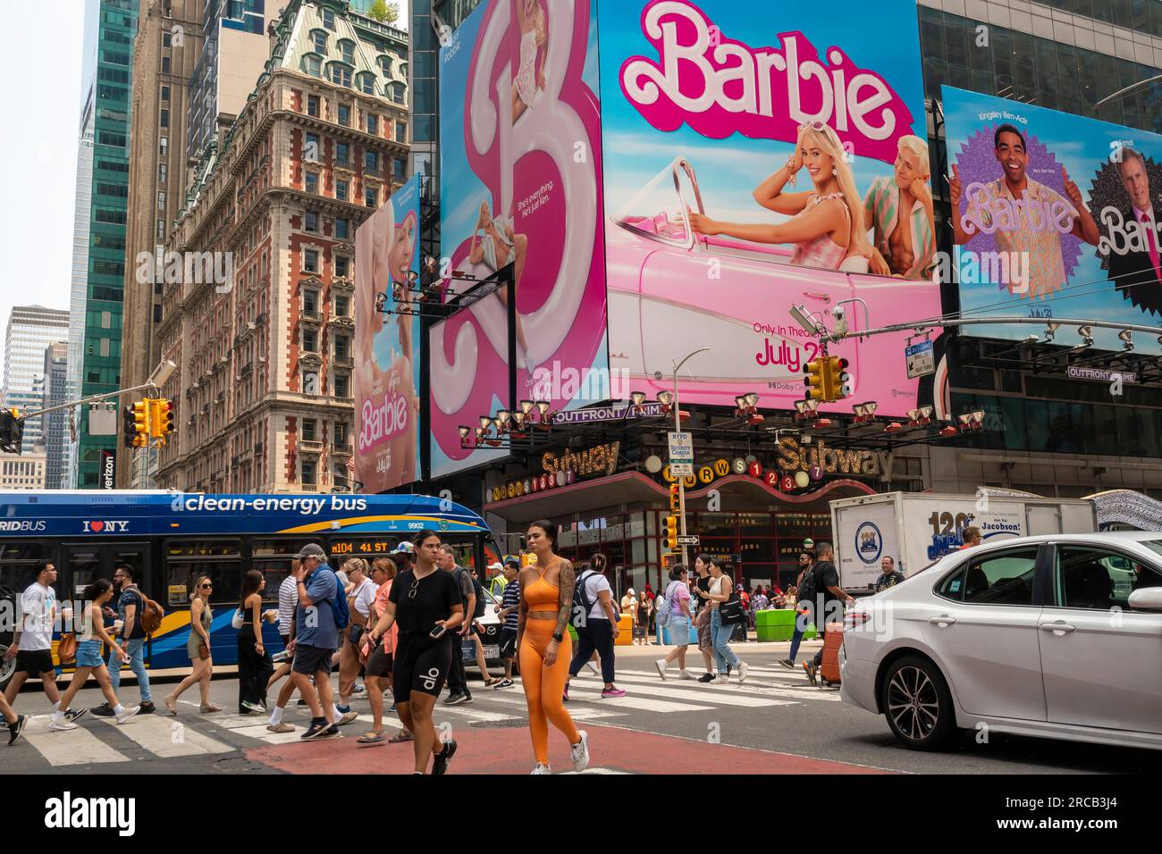 Advertising for the Warner Bros. Pictures’ “Barbie” film in Times ...