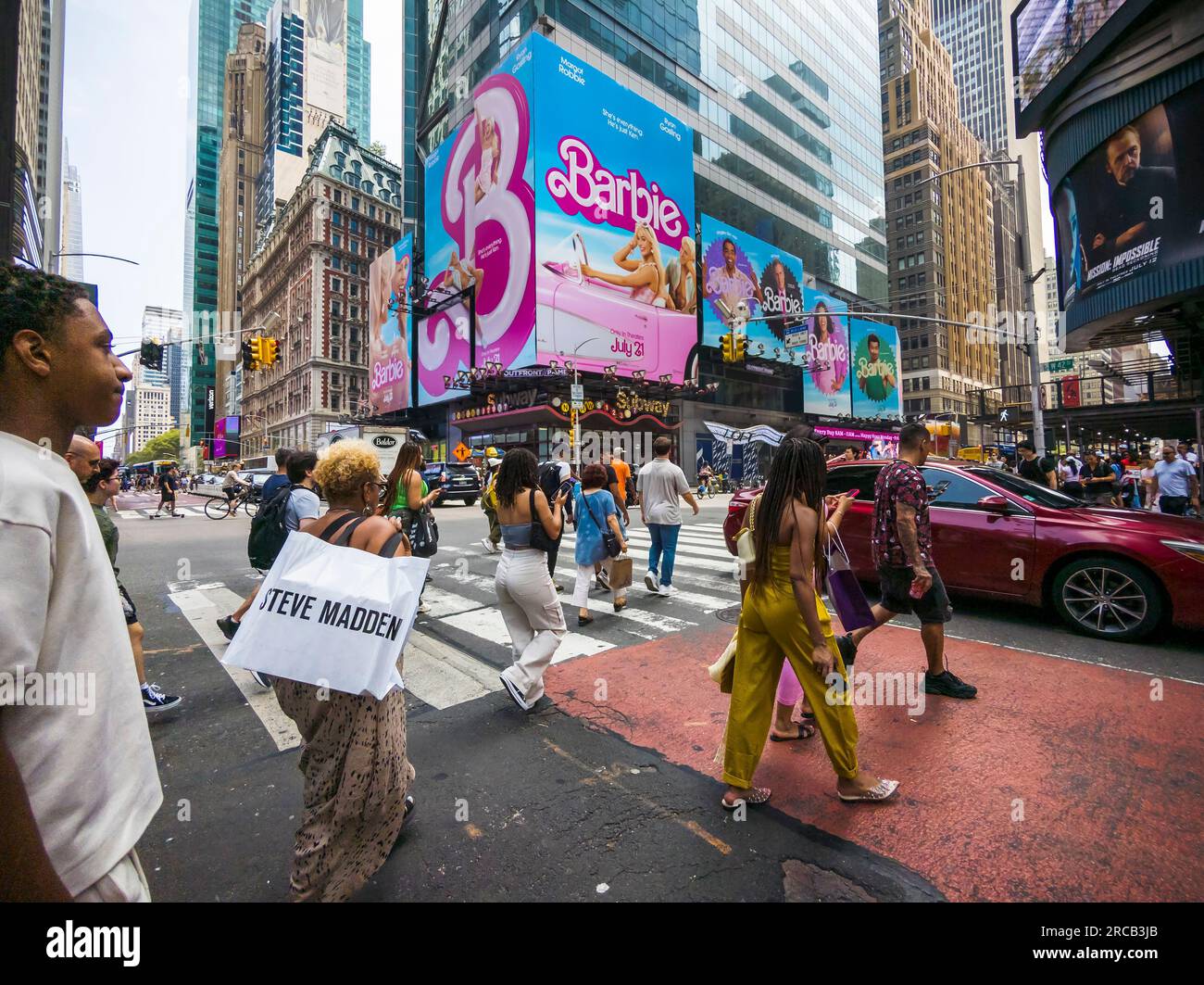 Advertising for the Warner Bros. Pictures’ “Barbie” film in Times ...