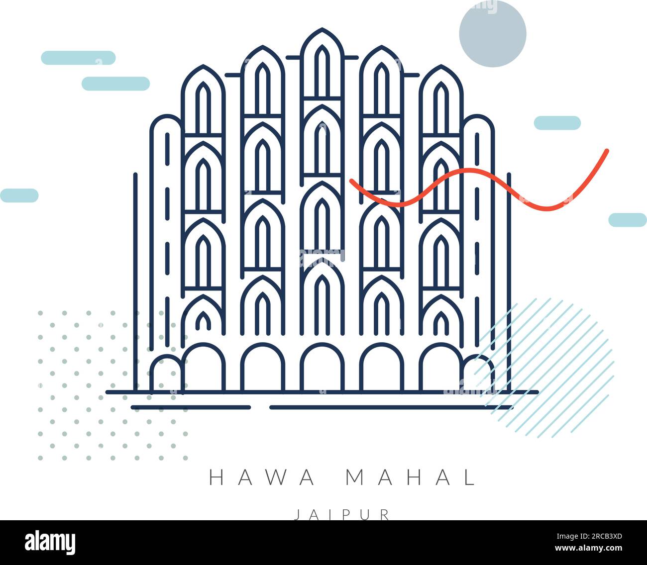 Historical Icon Jaipur City - Hawa Mahal Icon Illustration as EPS 10 ...