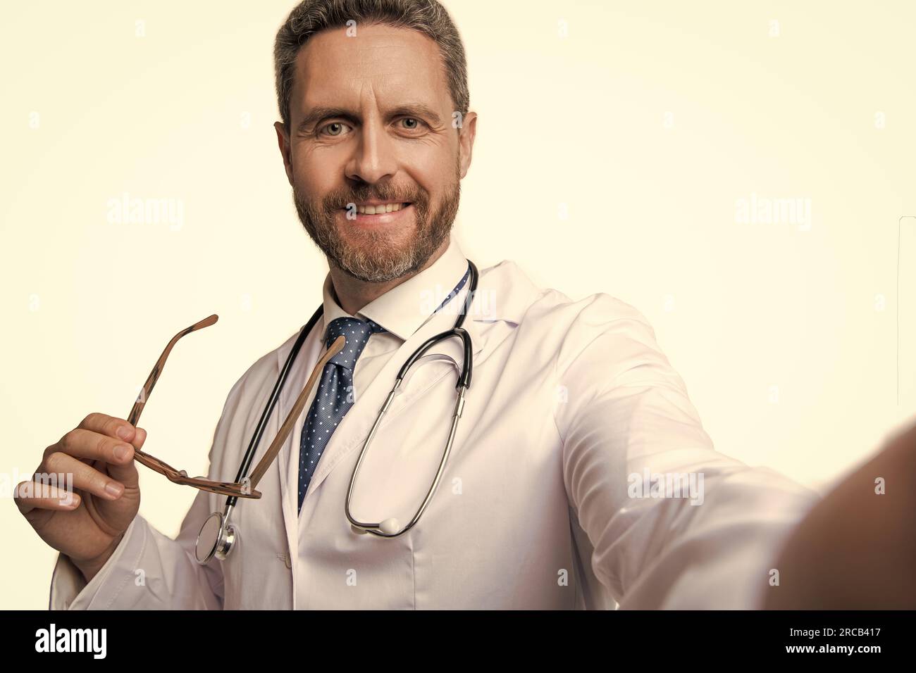medical man do selfie on background. photo of medical man doctor ...