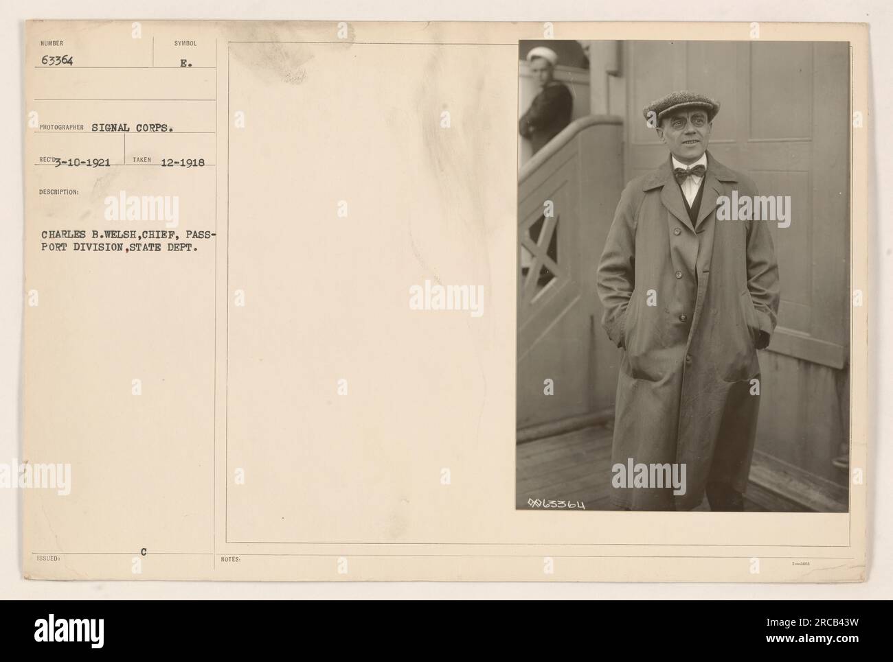 Charles B. Welsh, Chief of the Passport Division at the State ...