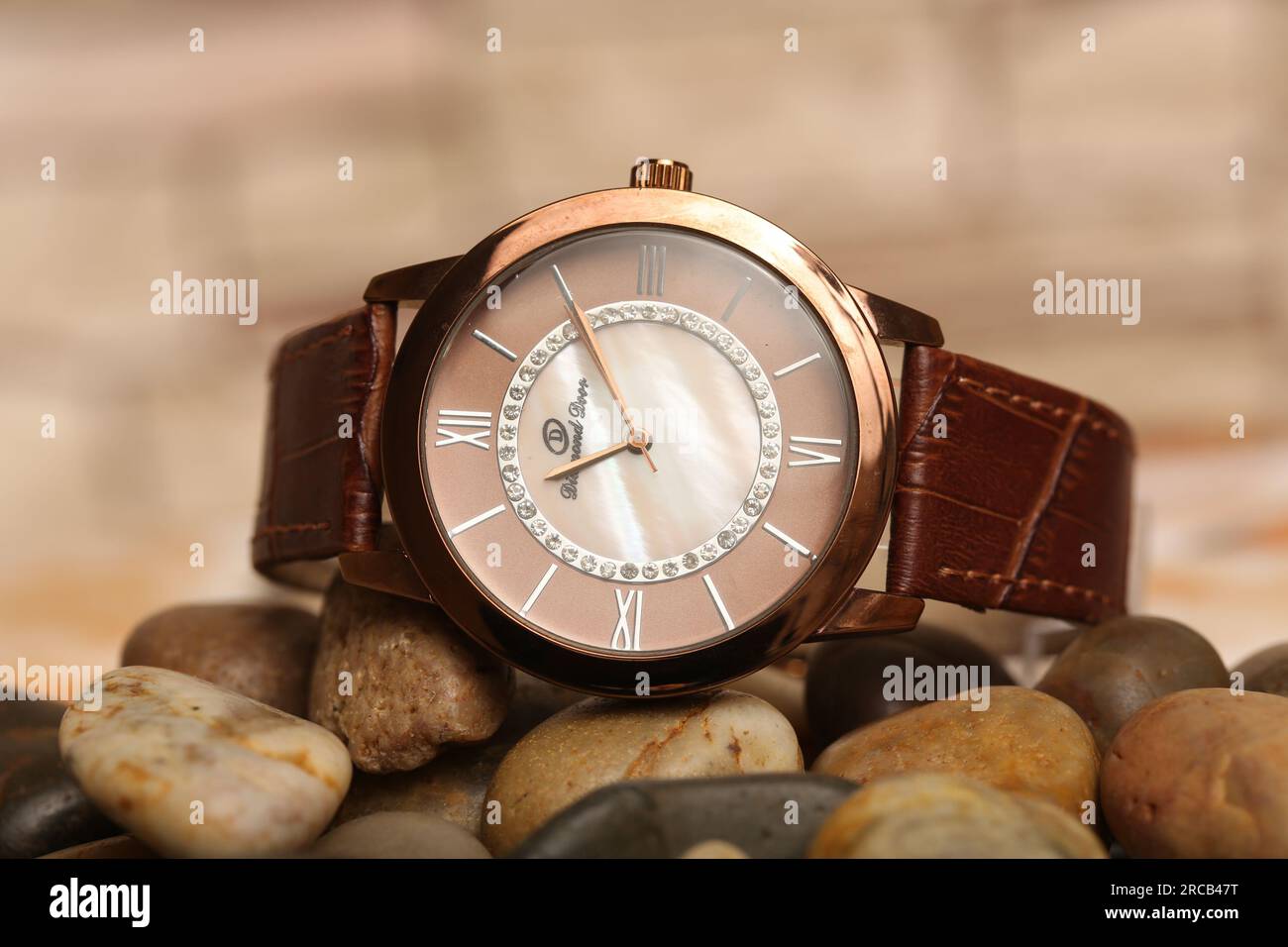 Hand wrist watch chronograph classic designer time clock Stock Photo ...