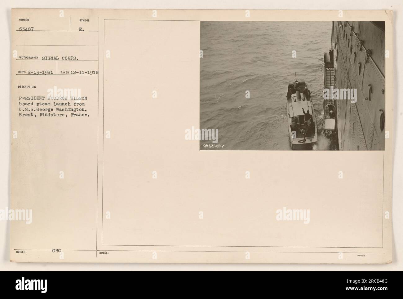 President Woodrow Wilson seen boarding a steam launch from the U.S.S ...