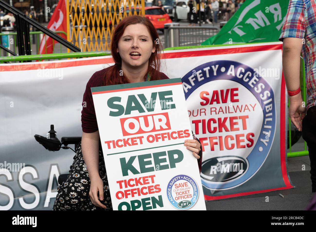London, UK. 13 July, 2023. Rally outside Kings Cross station organised ...