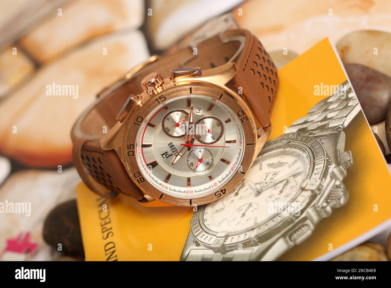 Hand wrist watch chronograph classic designer time clock Chronograph ...