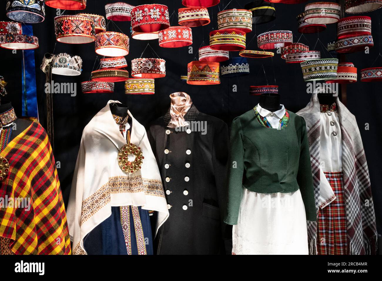 Latvian traditional costumes, exhibition of folk art in Riga, Latvia ...