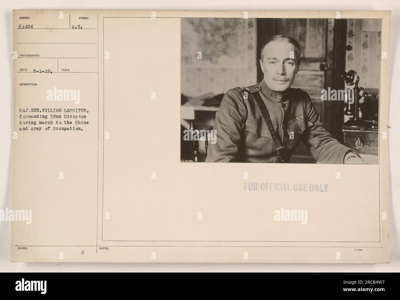 Major General William Lassiter, the commanding officer of the 32nd ...