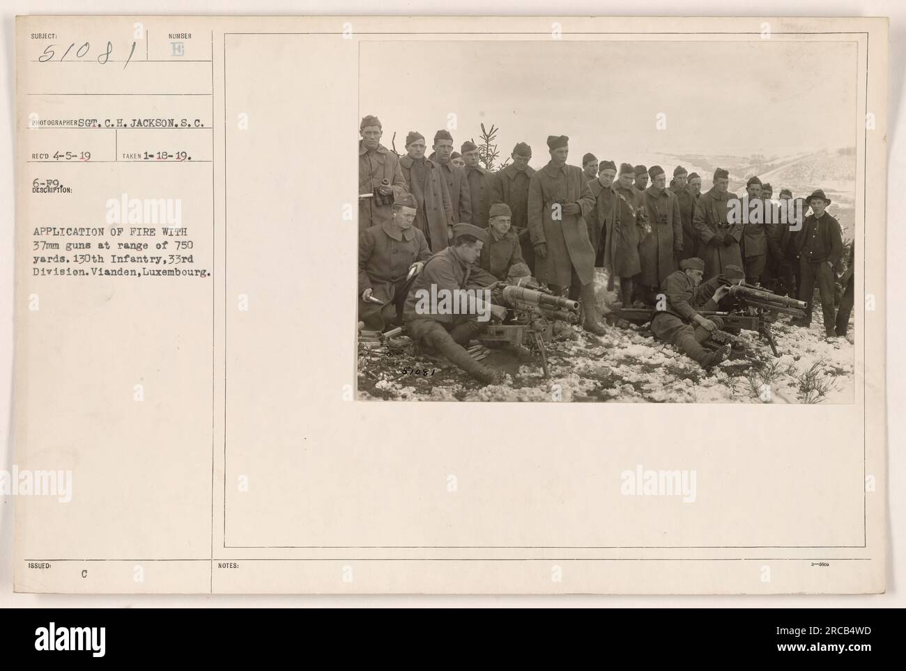Soldiers from the 130th Infantry, 33rd Division employing 37mm guns to ...