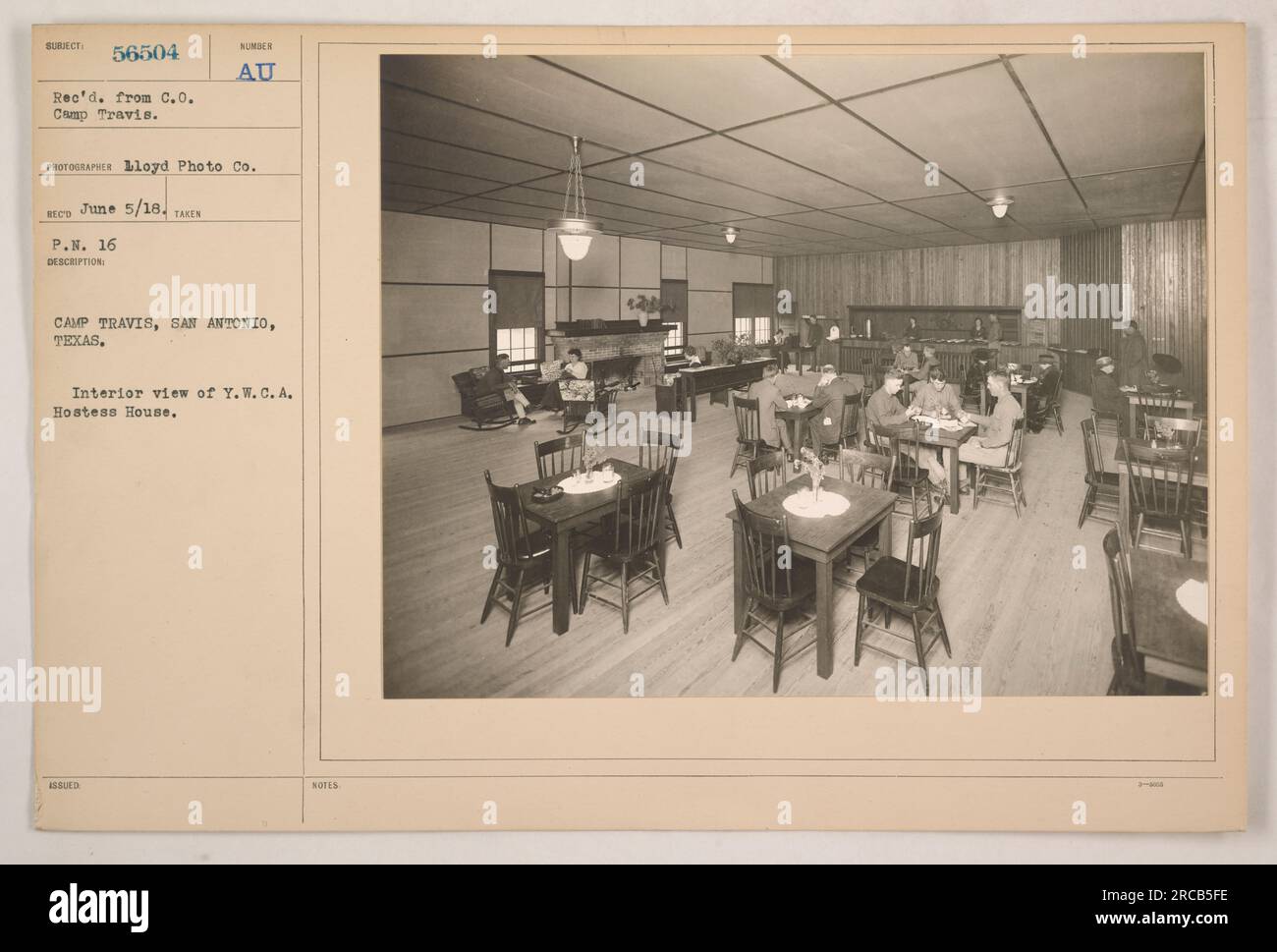 Interior view of Y.W.C.A. Hostess House at Camp Travis, San Antonio ...