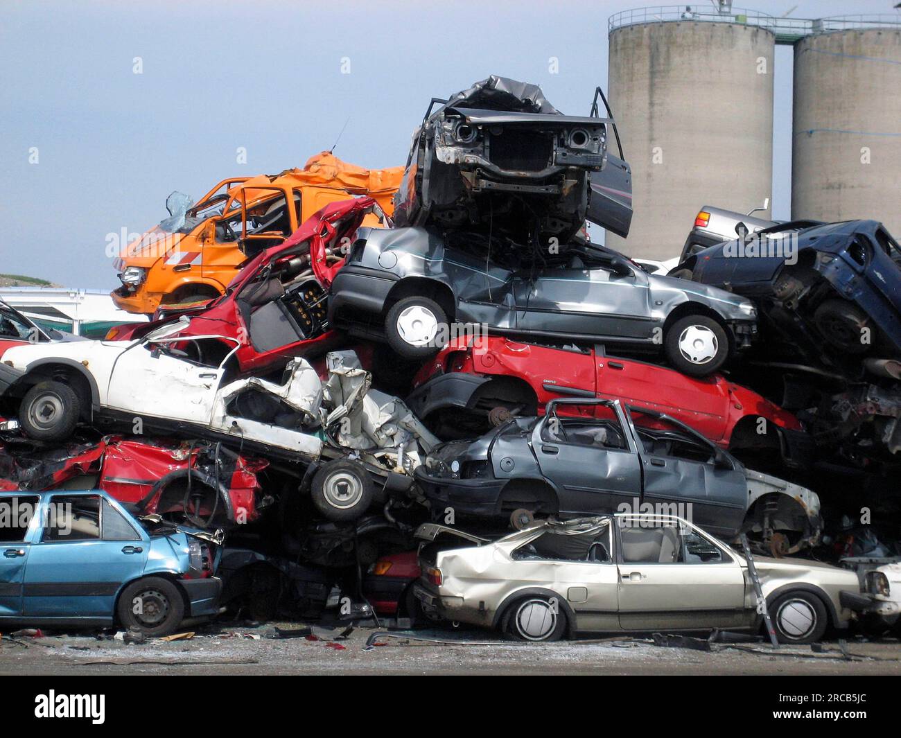 Scrap cars, recycling of old cars Stock Photo - Alamy