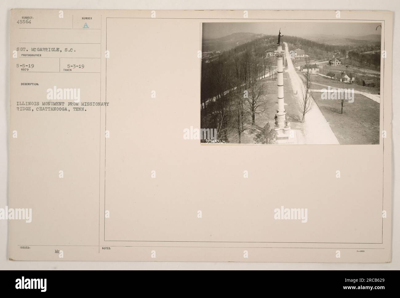 Illinois monument at Missionary Ridge, Chattanooga, Tennessee. Sergeant ...