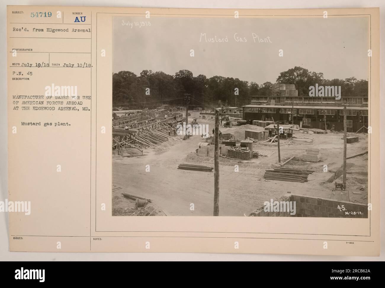 Manufacture of gases at Edgewood Arsenal, MD for use by American Forces ...
